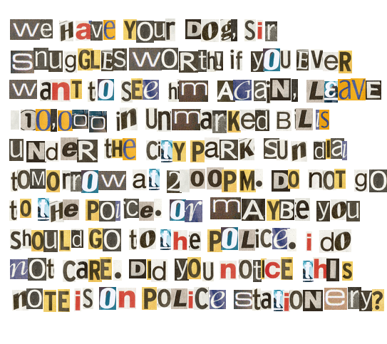 Ransom Note Examples